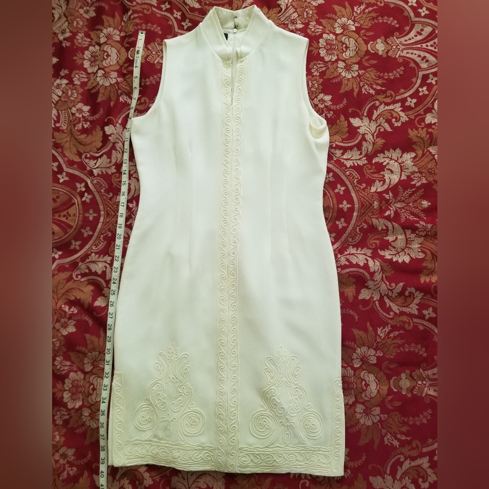 Patrick Collection Shift Passenenterie Emb. Dress Wit… - Gem